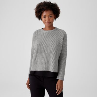 Lofty Recycled Cashmere Crew Neck Top | Eileen Fisher
